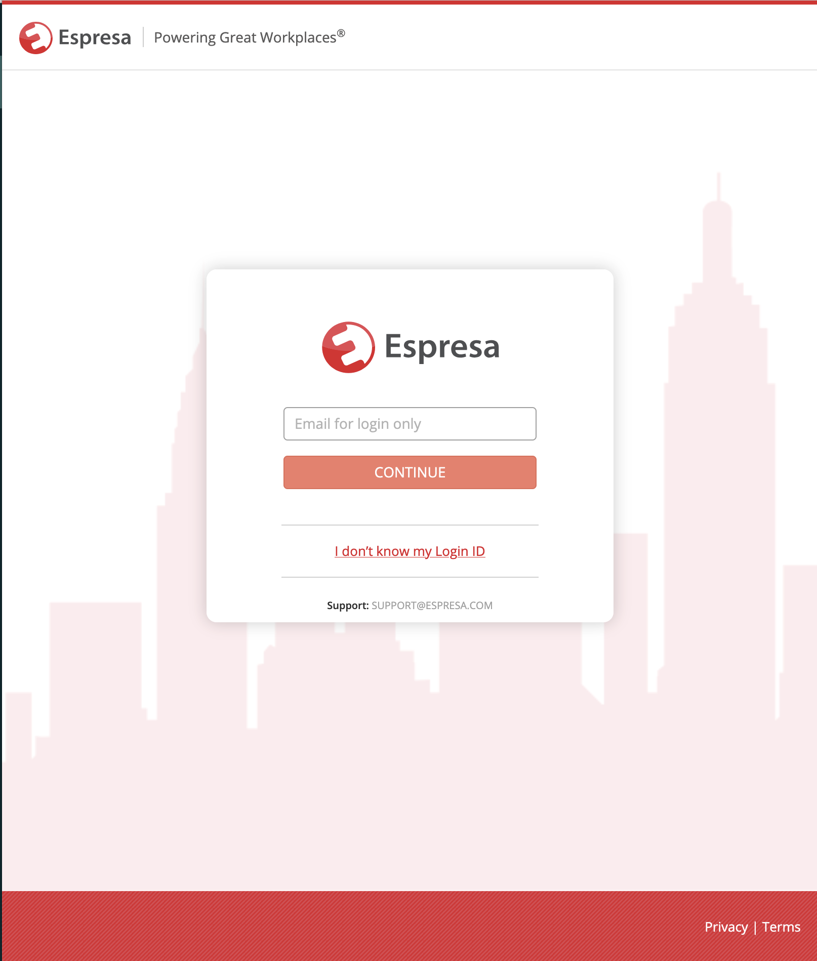 Employee Sign In/Authentication options – Espresa